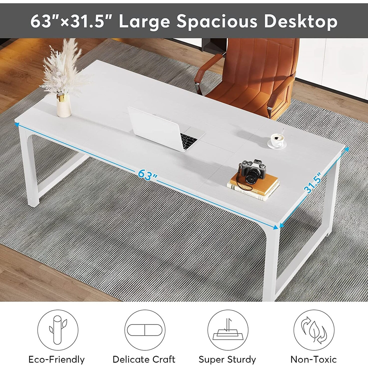 Large Simple Computer Desk Office Computer Table Writing Table for Home ...