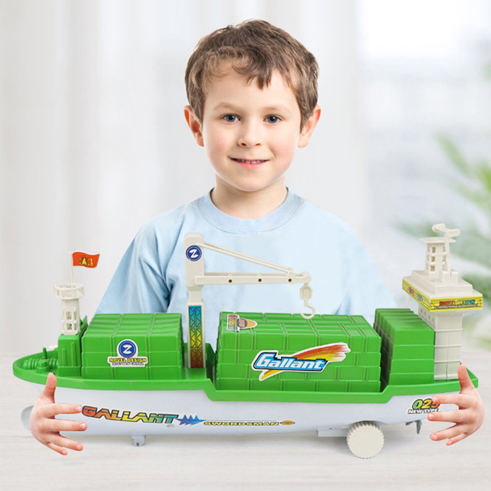 Large Simulation Ship Freight Ship Toy Car, Die-cast Metal Toy Cars ...