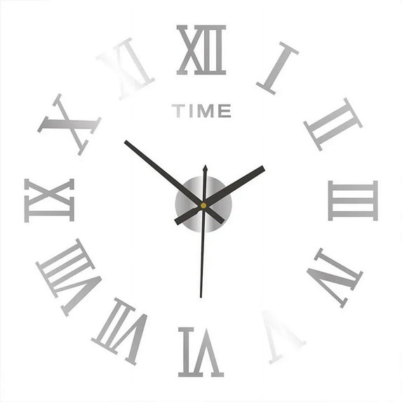 Large Size 3D DIY Silent Wall Clock Black/Gold/Silver Simple Modern ...