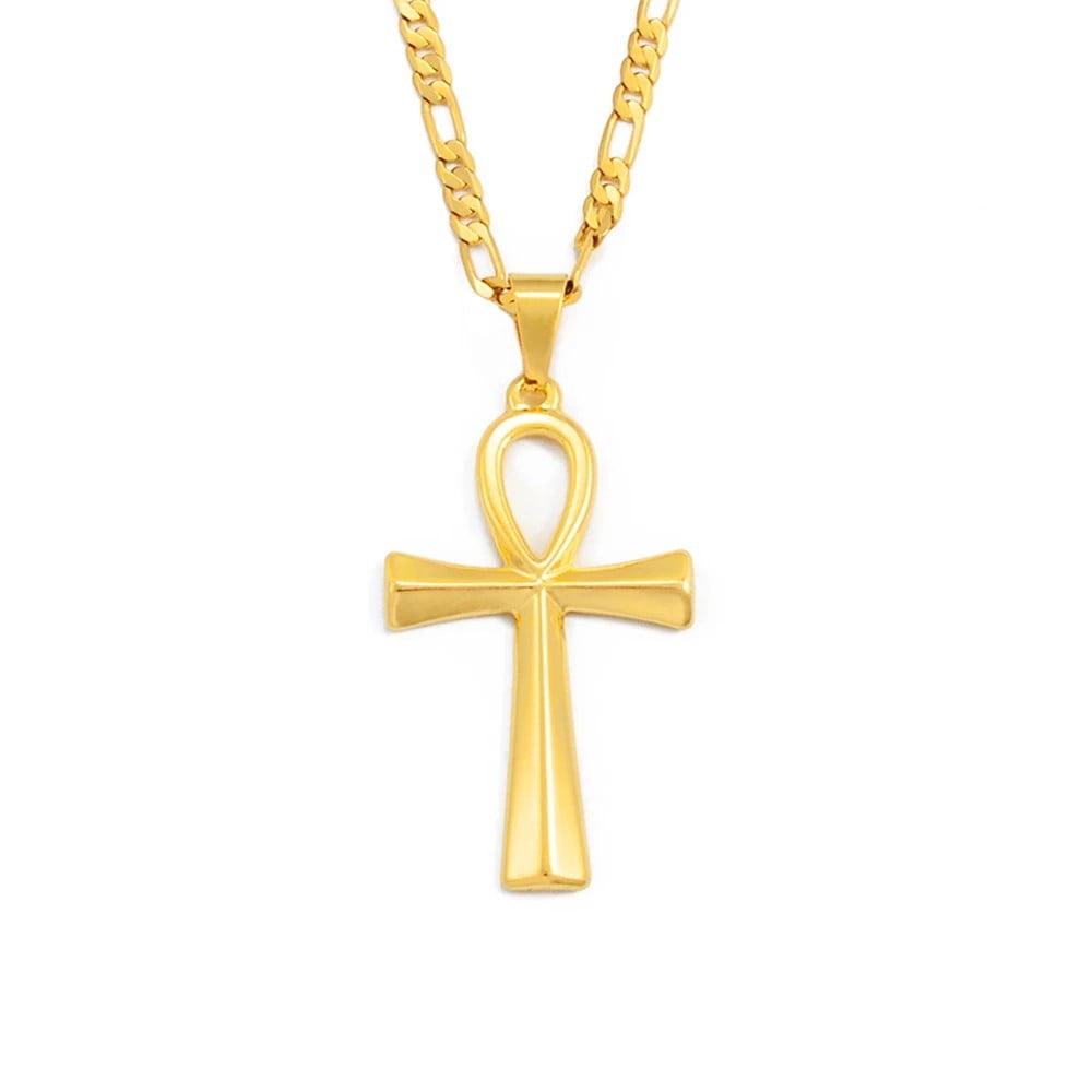 Large Size Ancient Egypt Symbol Ankh 14K Gold Pendant Necklaces Charm ...