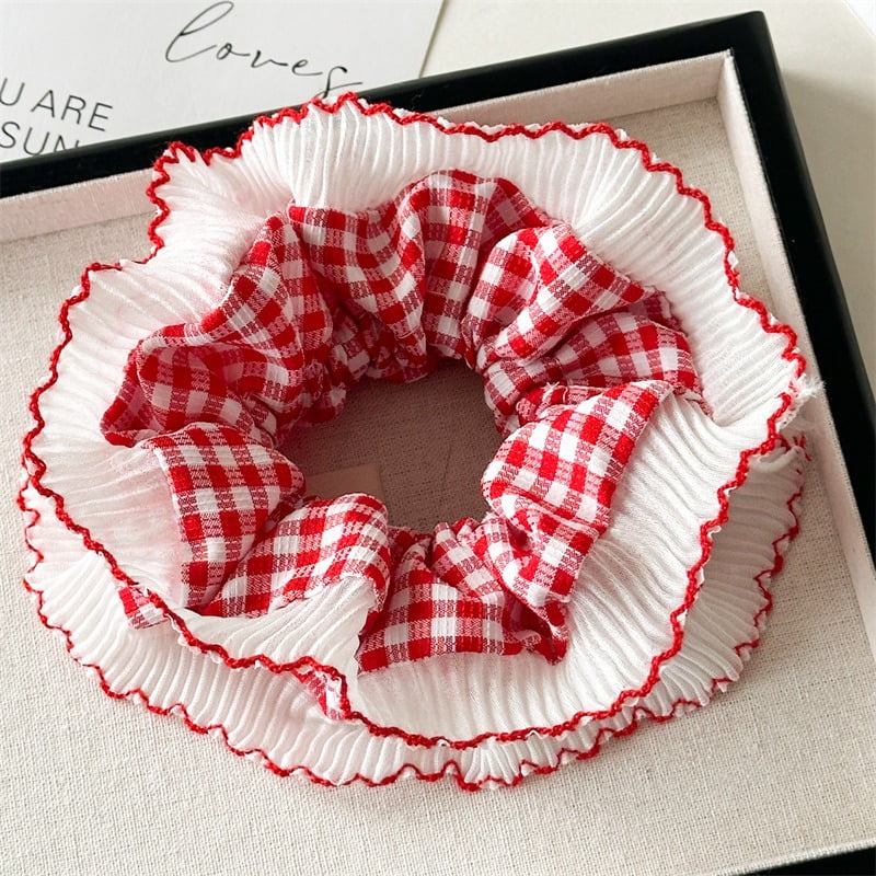 Large Size Ballet Style French Pleated Hair Rope Women Satin Silk ...