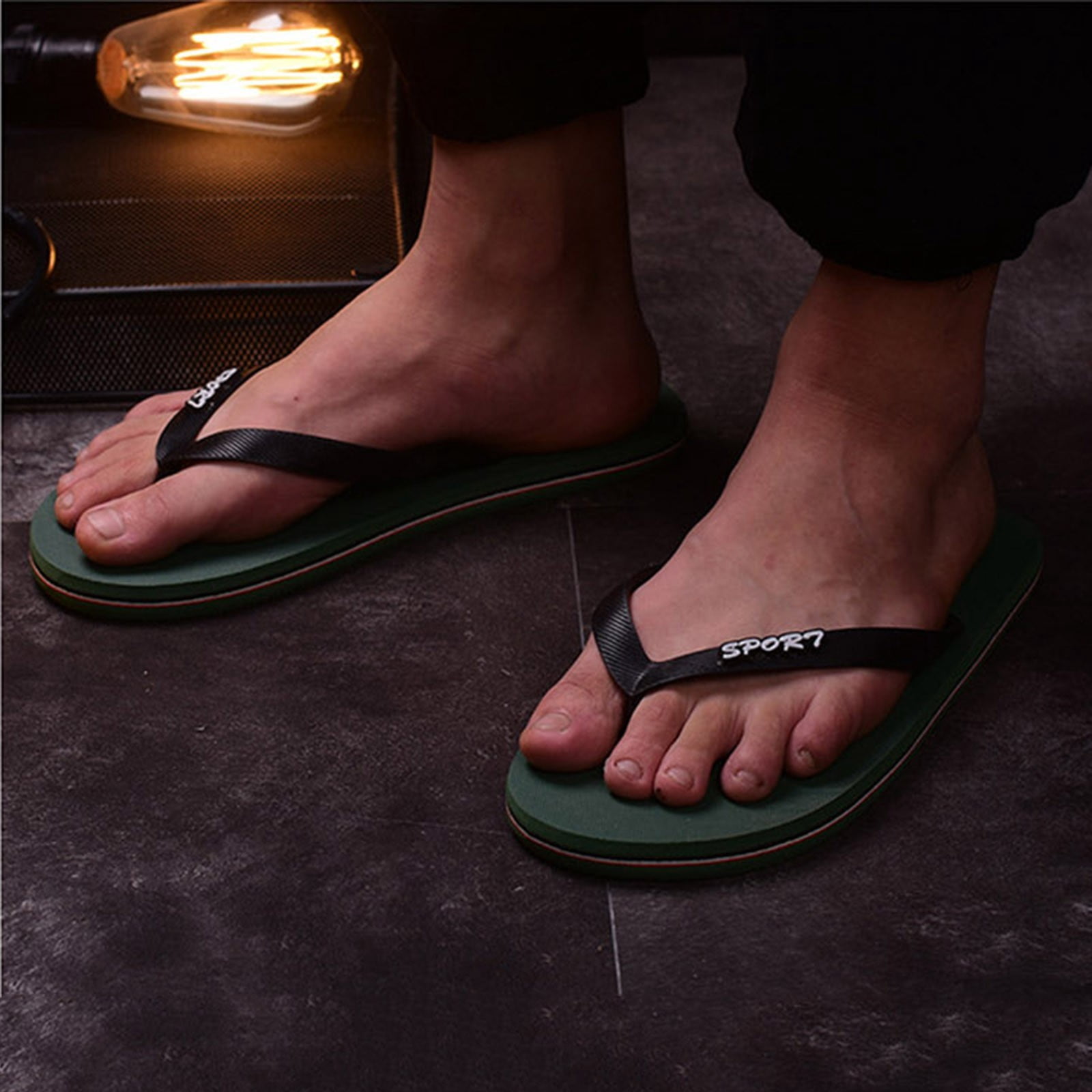 Large Size Beach Sandals For Men Summer Outdoor Toe Post Flip Flops ...
