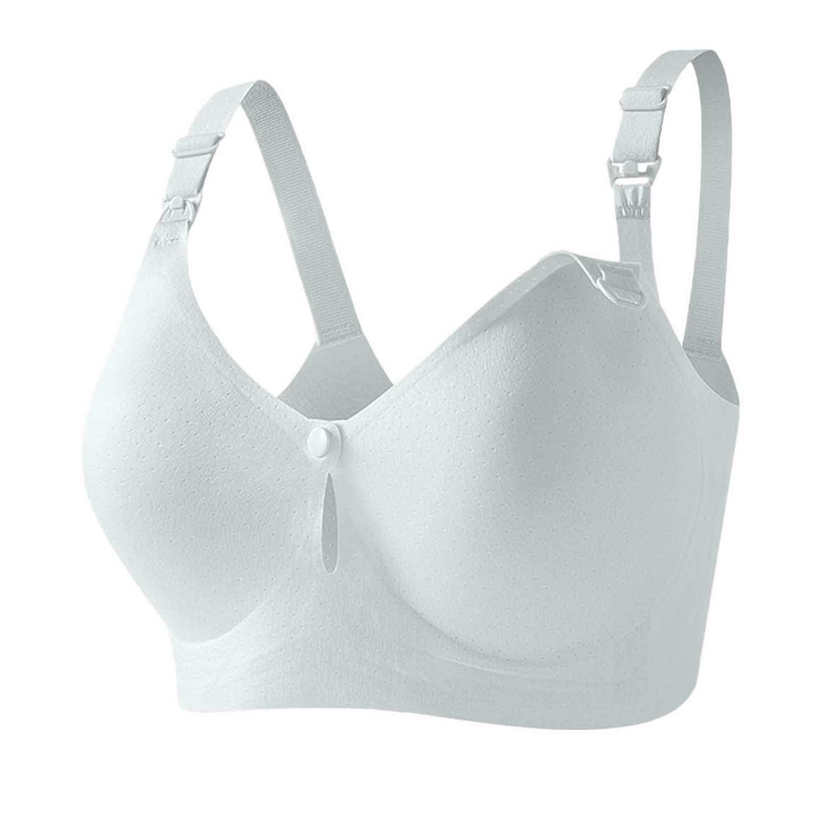 Large Size Bra, Wireless Front Opening, Buckle Breastfeeding, Solid ...