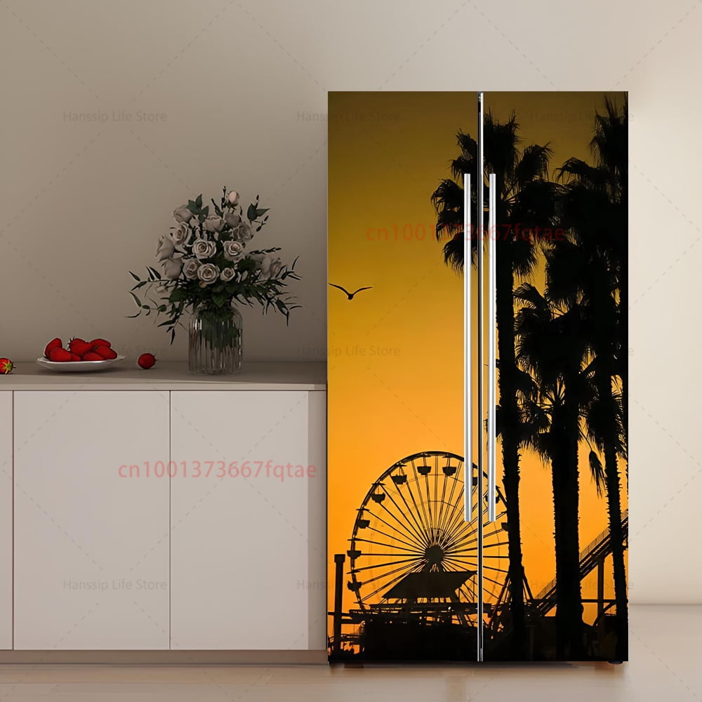 Large Size Customize Fridge Door Mural Full Cover Wallpaper Waterproof ...