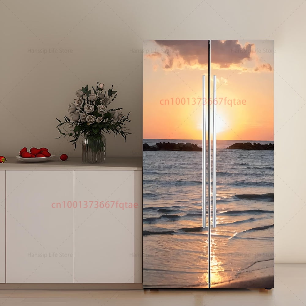 Large Size Customize Fridge Door Mural Full Cover Wallpaper Waterproof ...