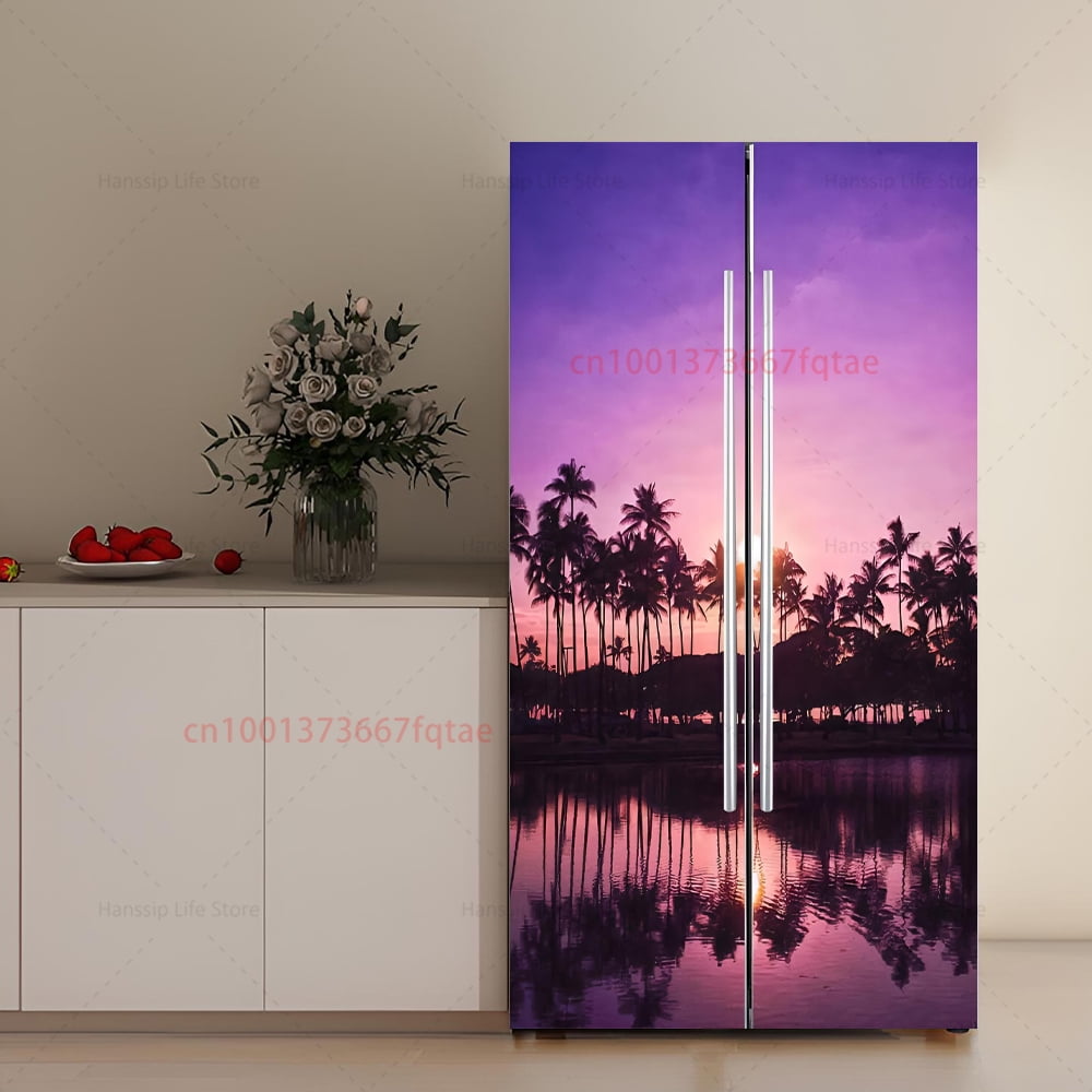 Large Size Customize Fridge Door Mural Full Cover Wallpaper Waterproof ...