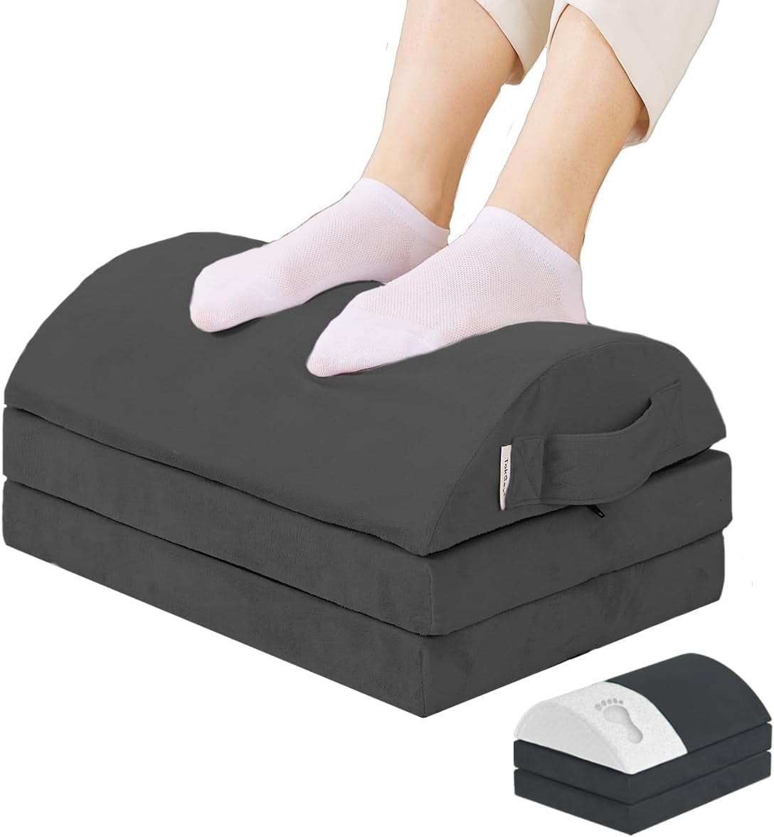 Large Size Foot Rest for Under Desk with 3 Adjust Heights- Memory Foam ...