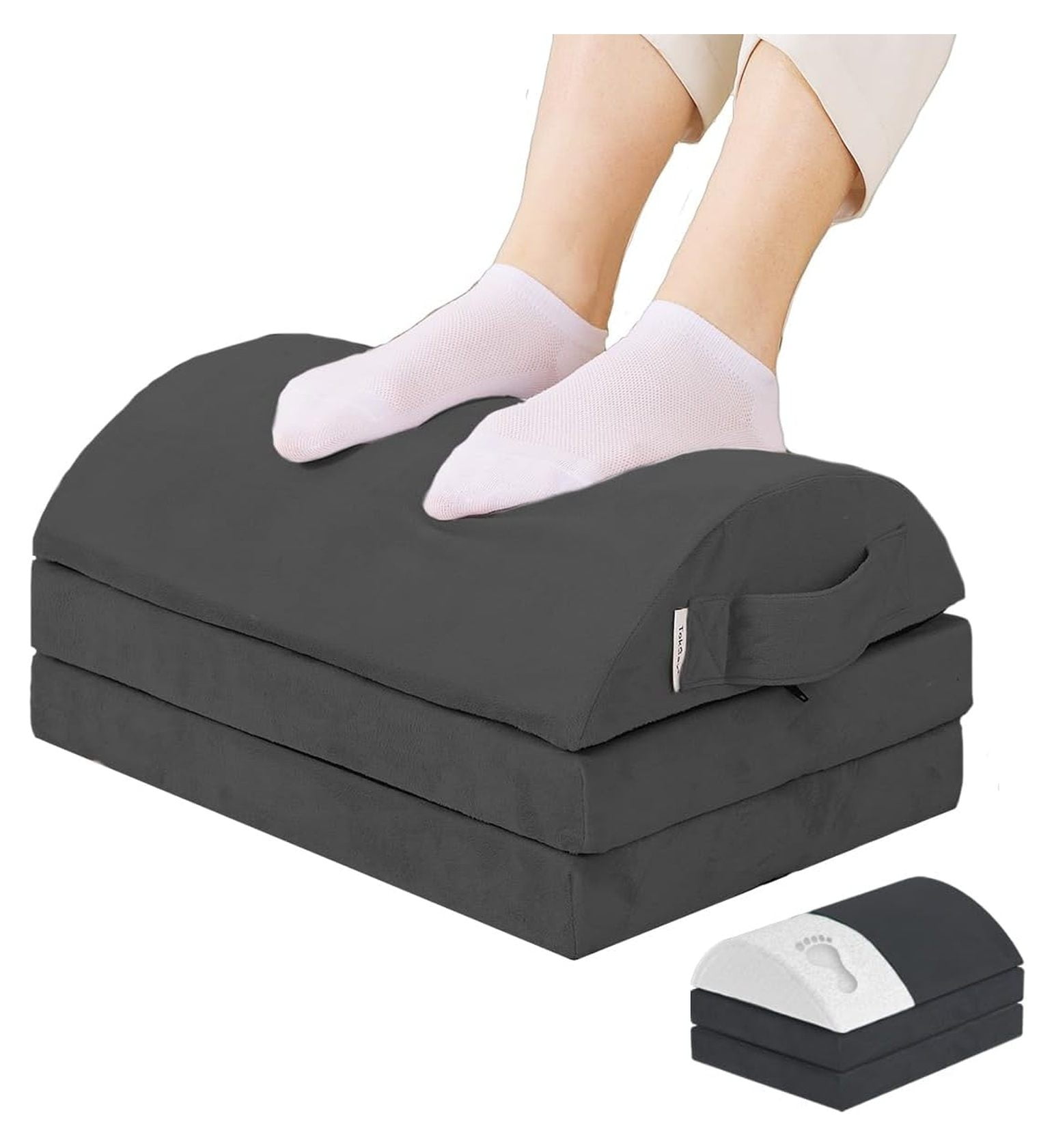 Large Size Foot Rest for Under Desk with 3 Adjust Heights- Memory Foam ...