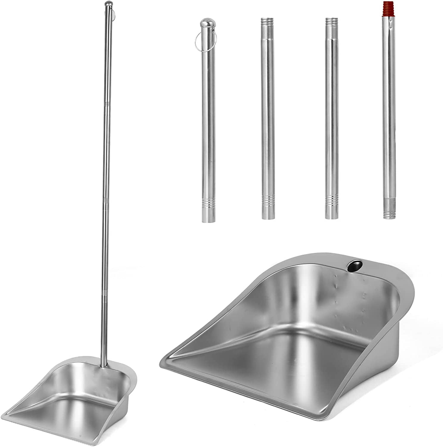 Large Size Heavy Duty Dustpan with Long Handle, 43" Stainless Steel ...