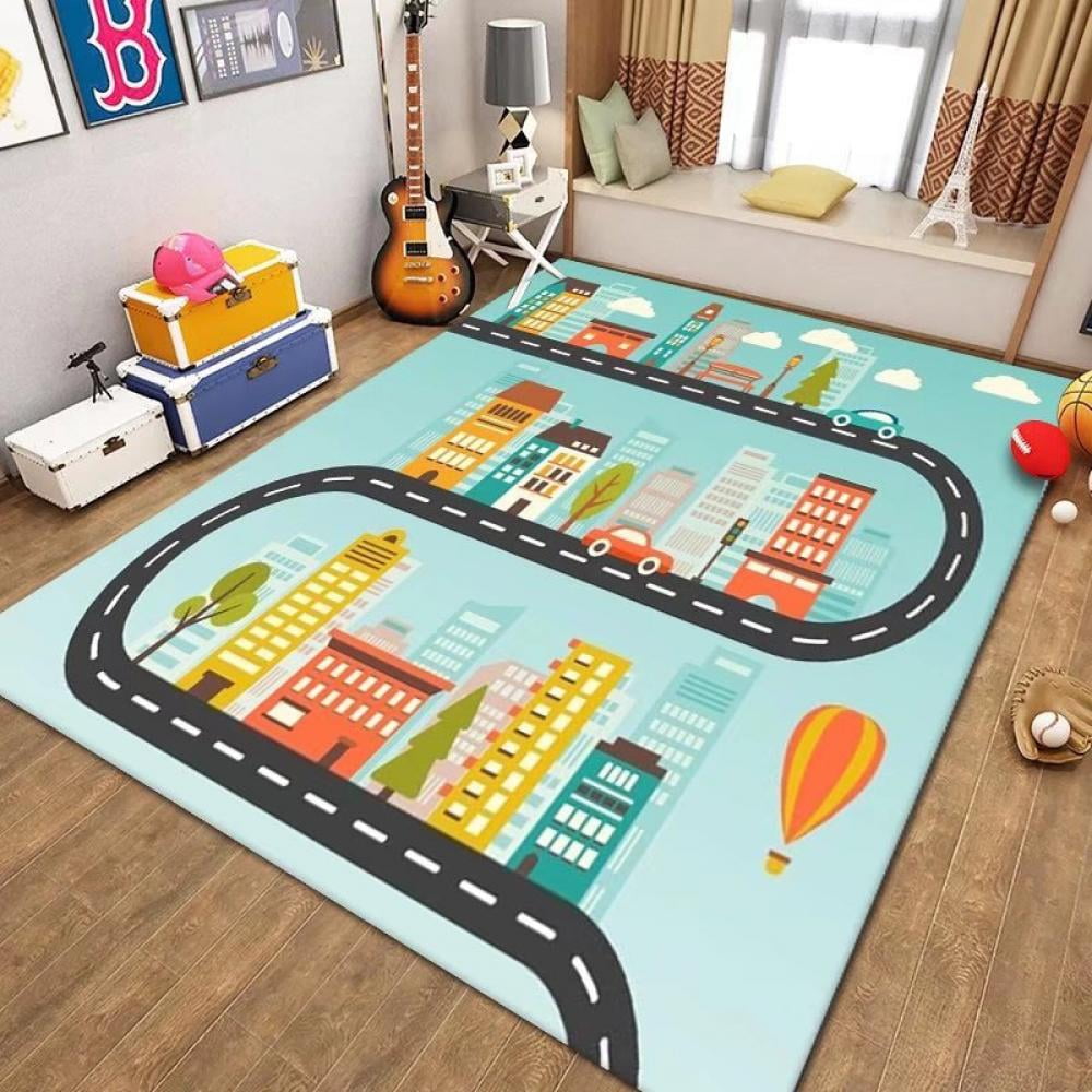 Large Size Kids Play Rug Mat Playmat with Non-Slip Design, City Map ...
