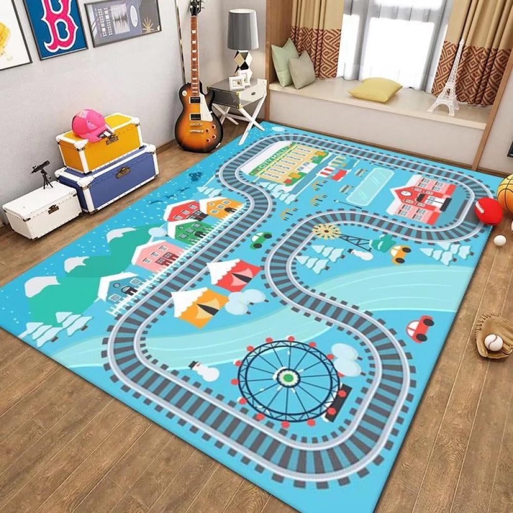 Large Size Kids Play Rug Mat Playmat with Non-Slip Design, City Map ...