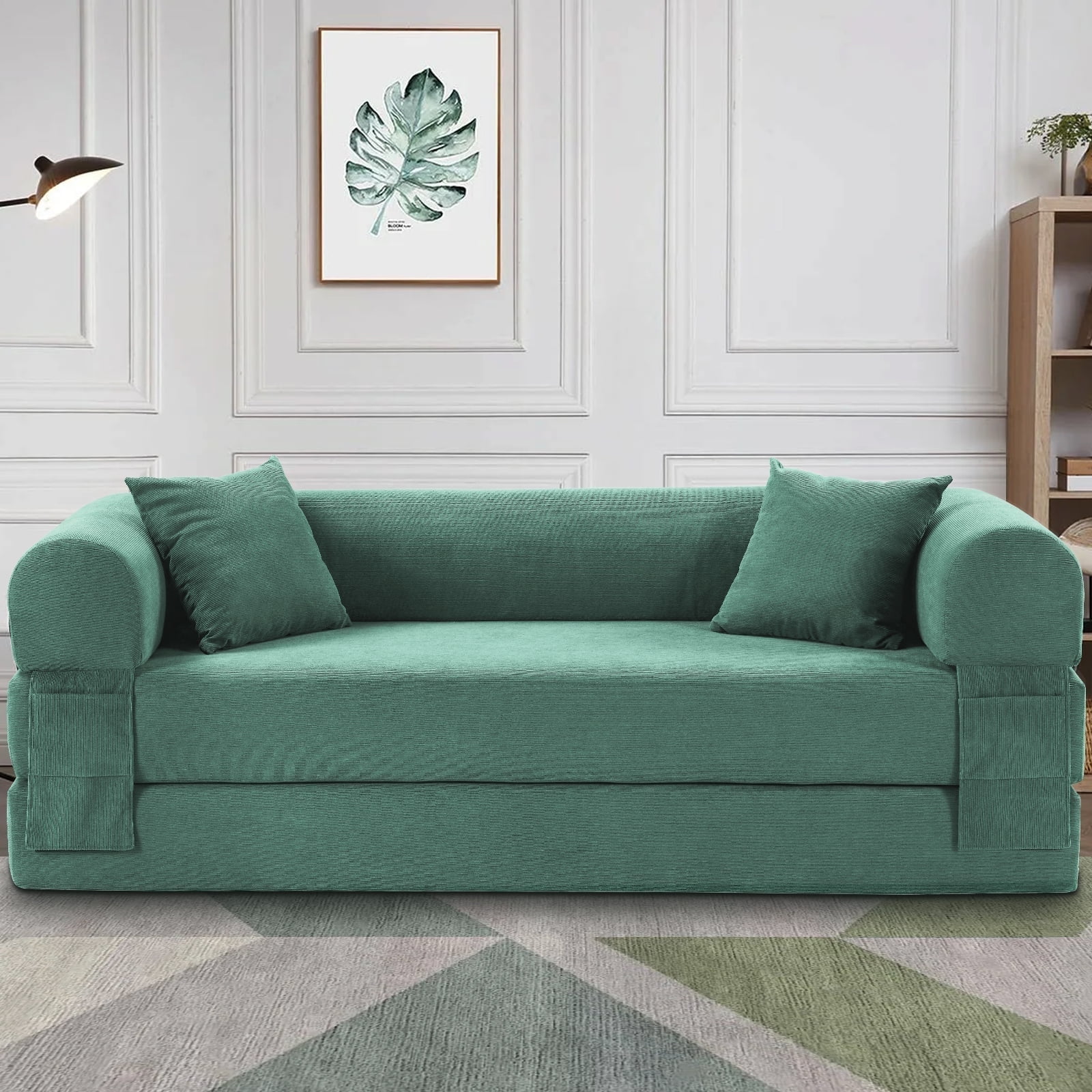 Large Size Lightgreen Light luxury sit/lie convertible compression sofa ...
