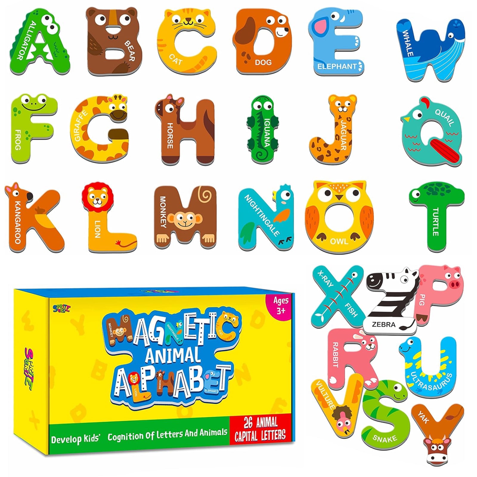 Alphabet Letters for Toddlers & Kids - 26 Colorful Animal-Themed Fridge ...