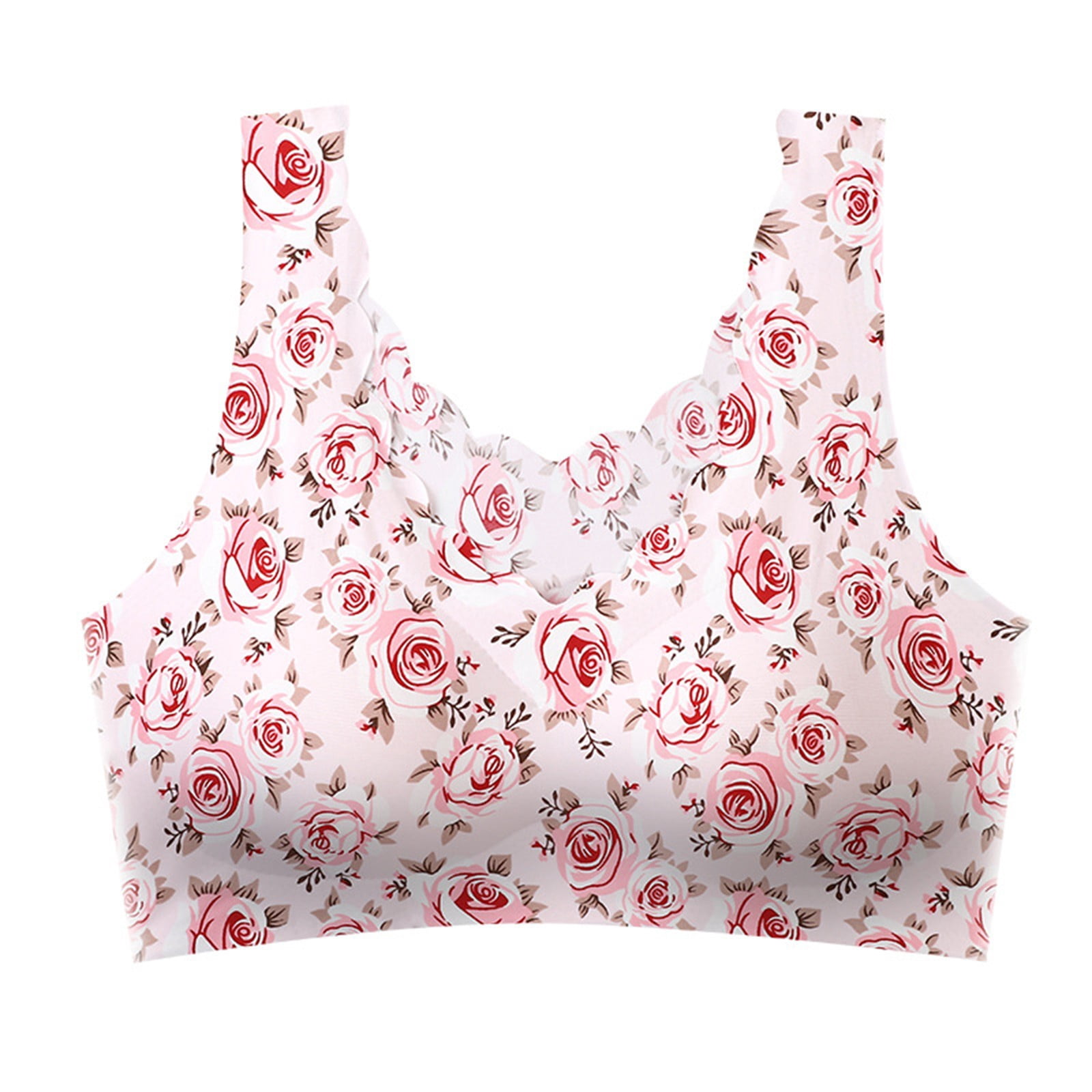 Large Size Non Marking Ice Silk Back Wrap Bra Underwear Female Without ...