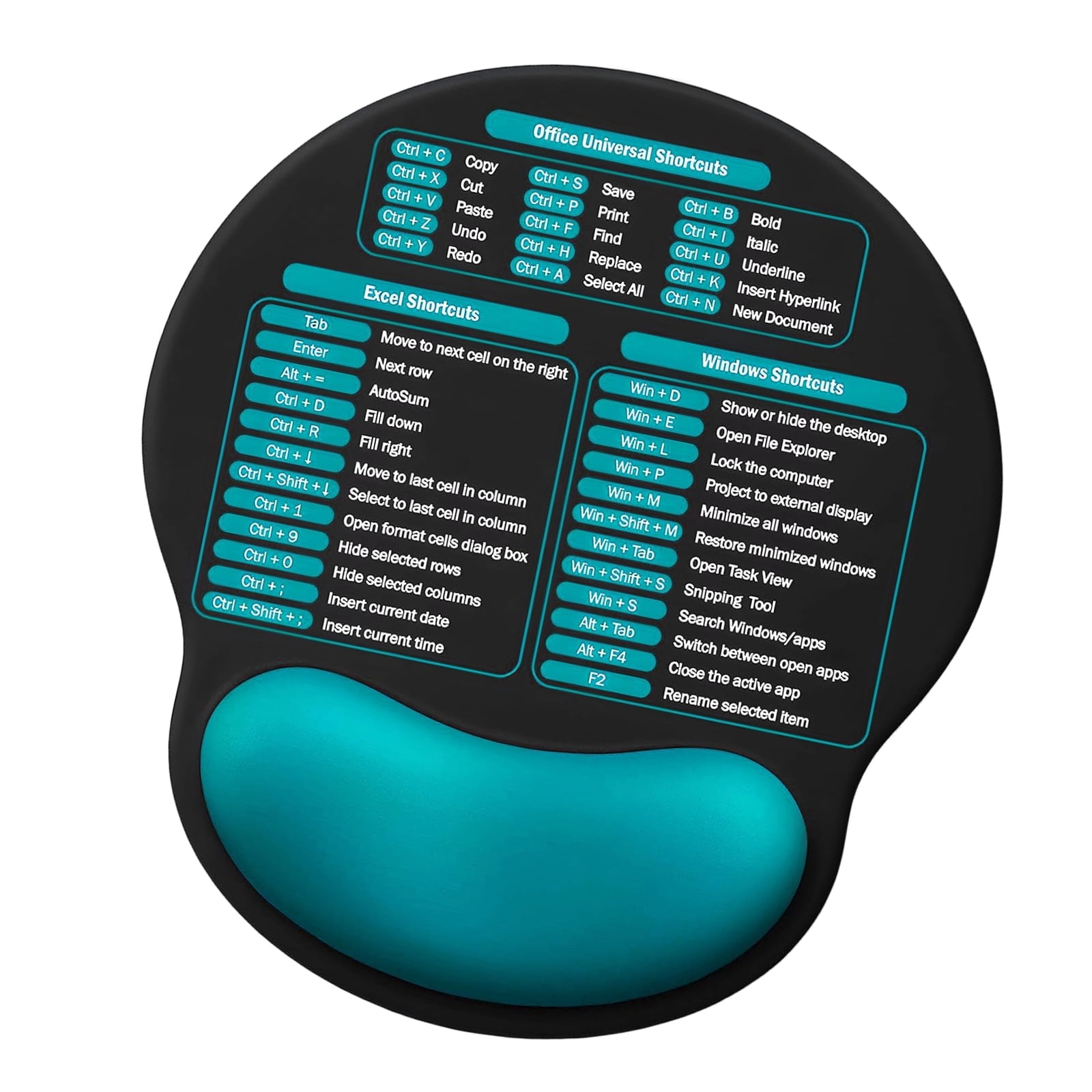 Large Size Pad With Wrist Rest And Keyboard Hotkeys Guide Smooth ...
