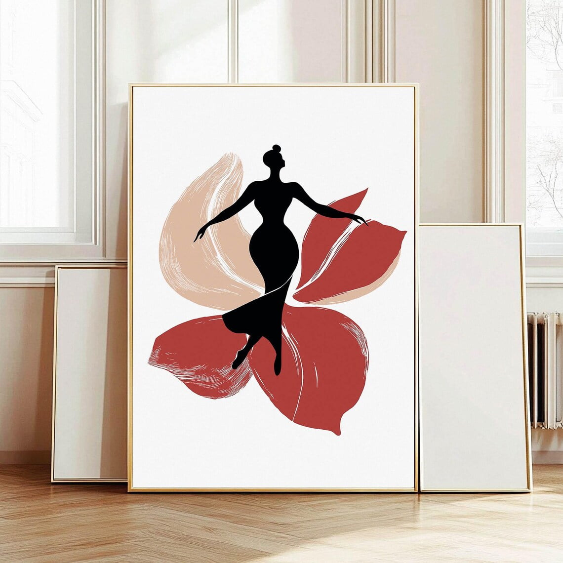 Large Size Poster, Dance Movement Art Print, Contrast Colour Wall Decor ...