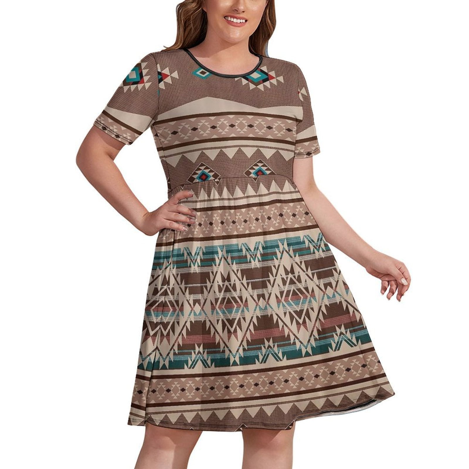 Large Size Southwest Native Aztec Dress Party Dresses for Women Summer ...