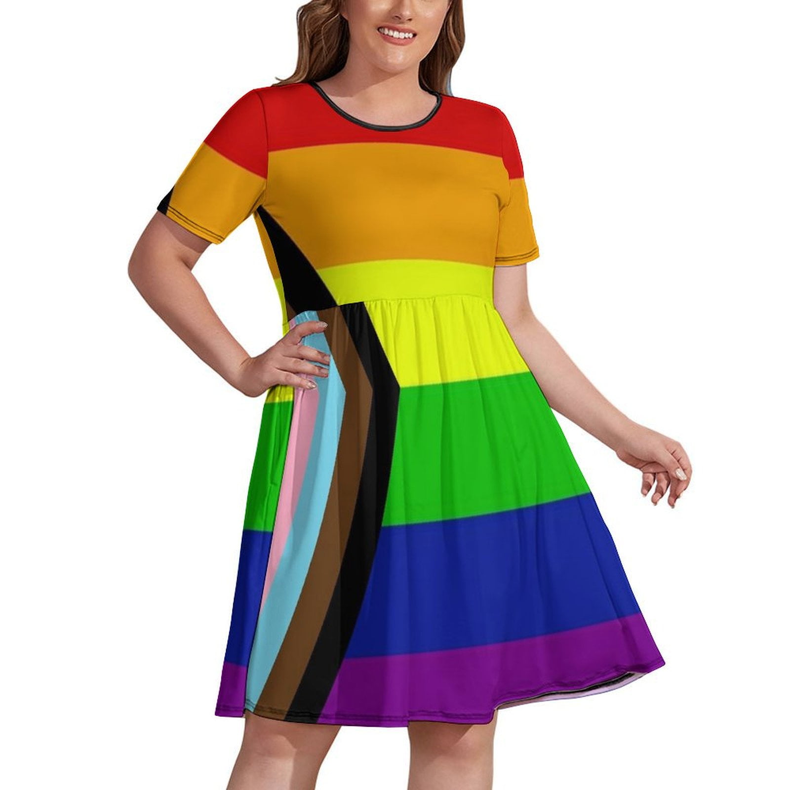 Large Size The Progress Pride Flag All The Colours of The Rainbow Dress ...