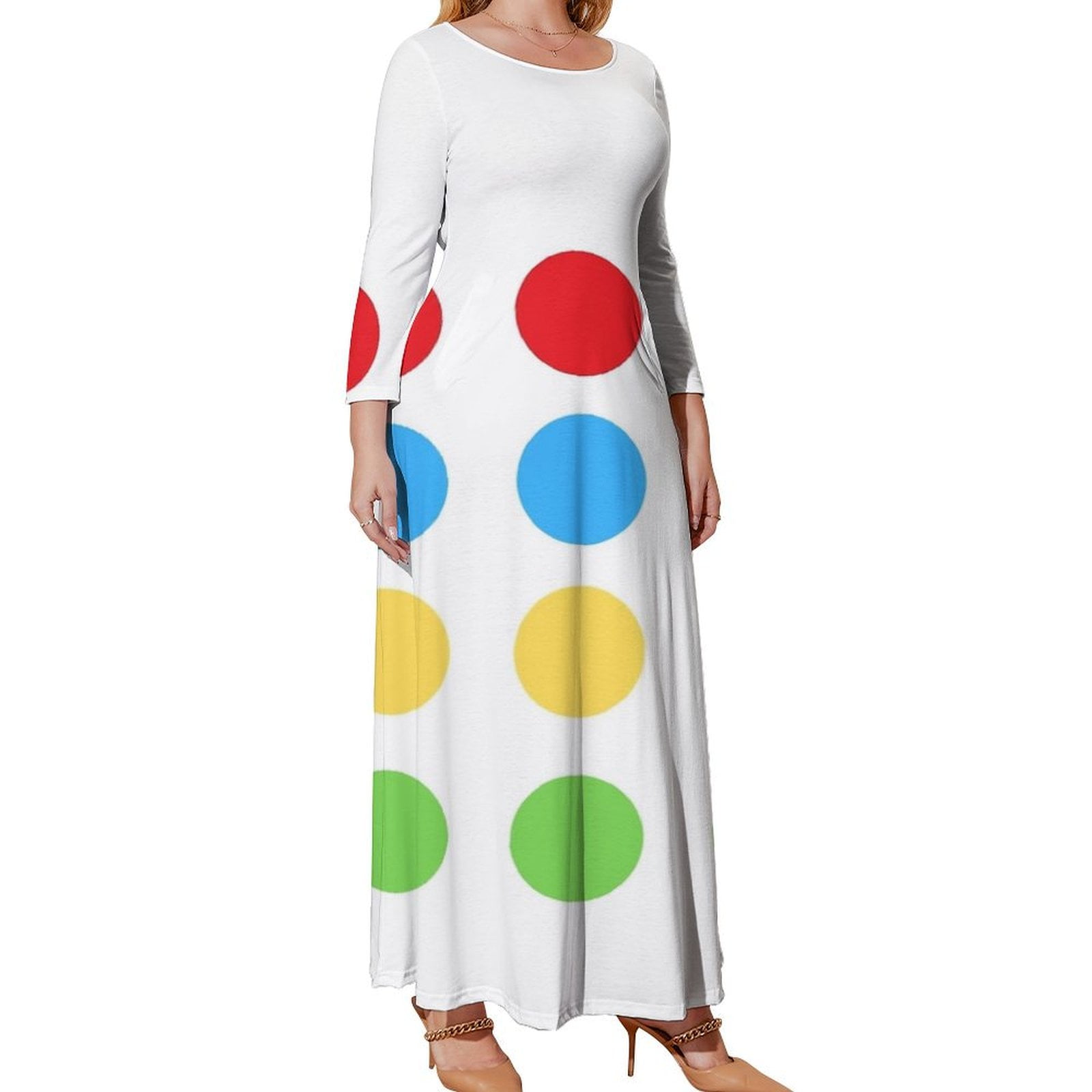 Large Size Twister Game Halloween Costume Long Sleeved Dress Women ...