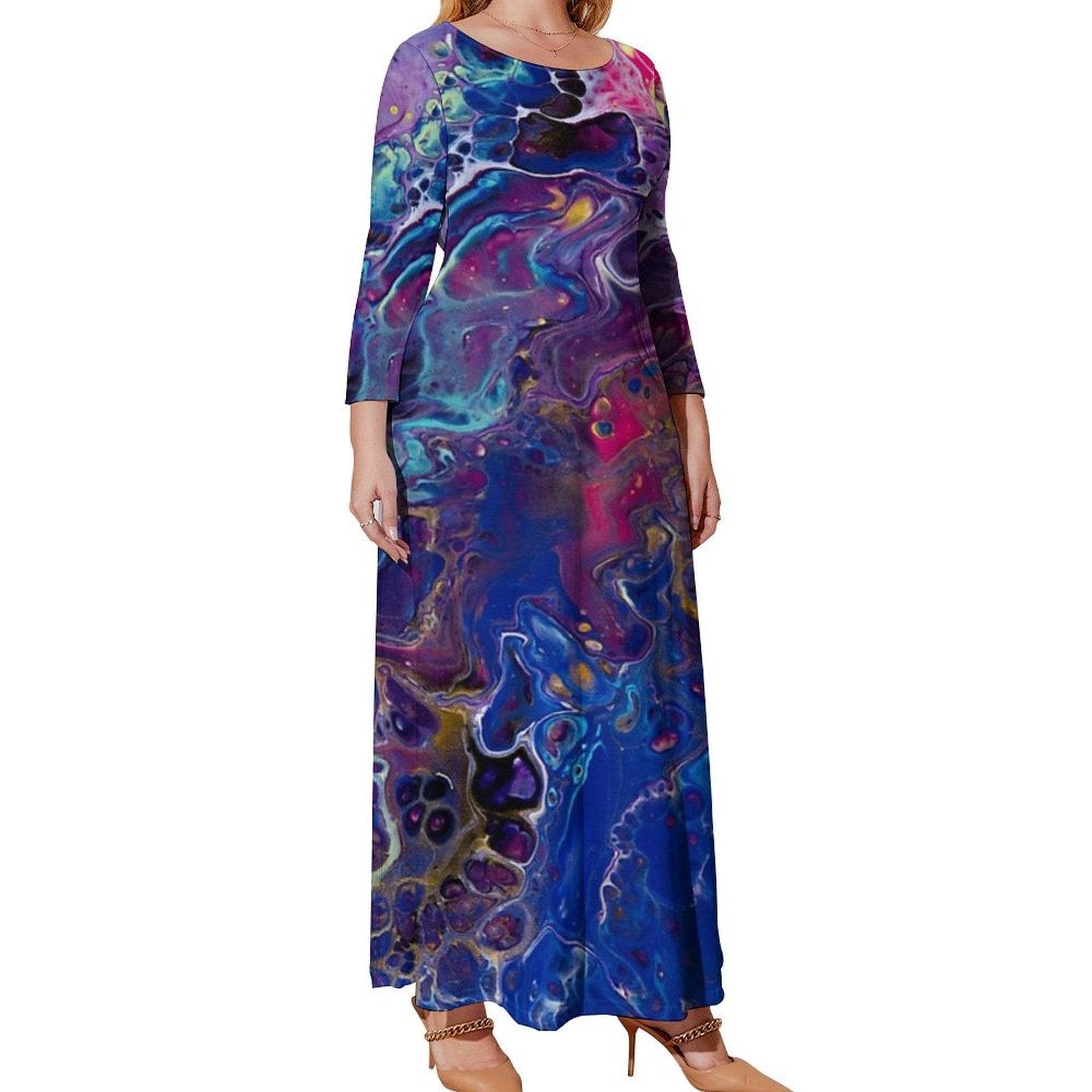 Large Size Unicorn Poop Long Sleeved Dress Women Dress for Parties ...