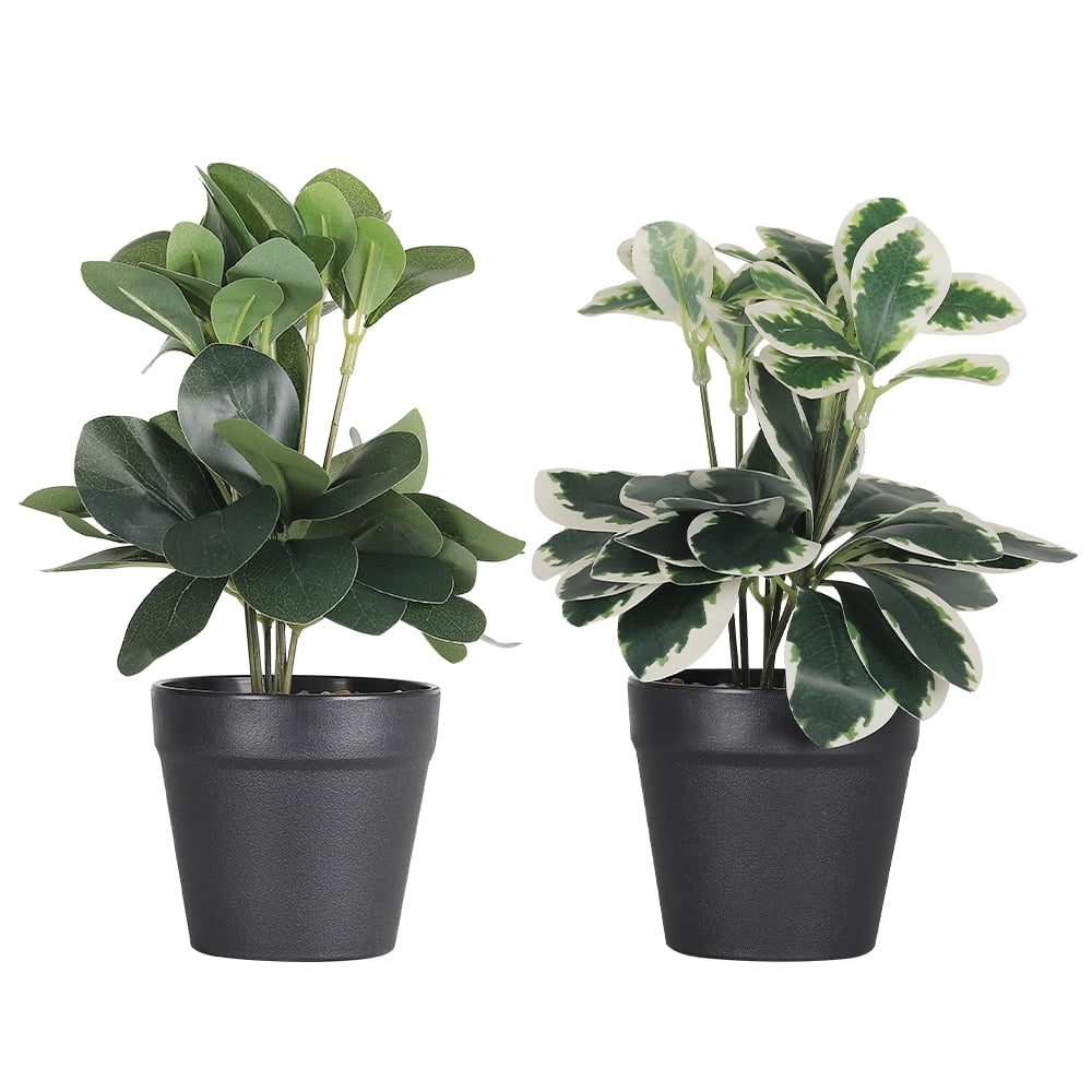 Set of 2 Realistic Artificial Plant Pot Large Leaf Indoor Outdoor Decor ...