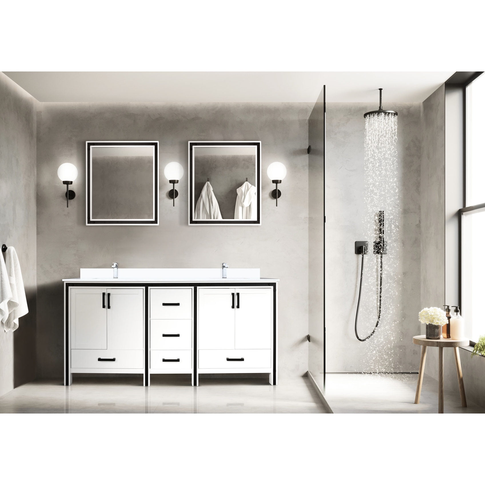 Large - Sized and Practical - 72 - inch Bath Vanity with Cabinets and ...