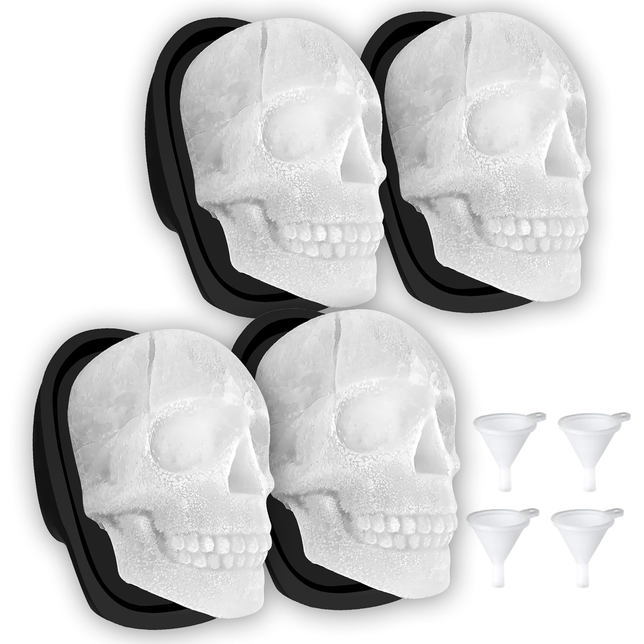 Large Skull Ice Cube Mold Silicone 3D Ice Trays Molds Ice Maker for ...