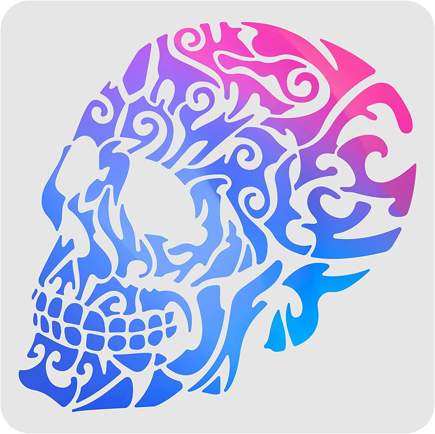 Large Skull Stencil (12x12 inch) Reusable Skull Paiting Tempalte Square ...