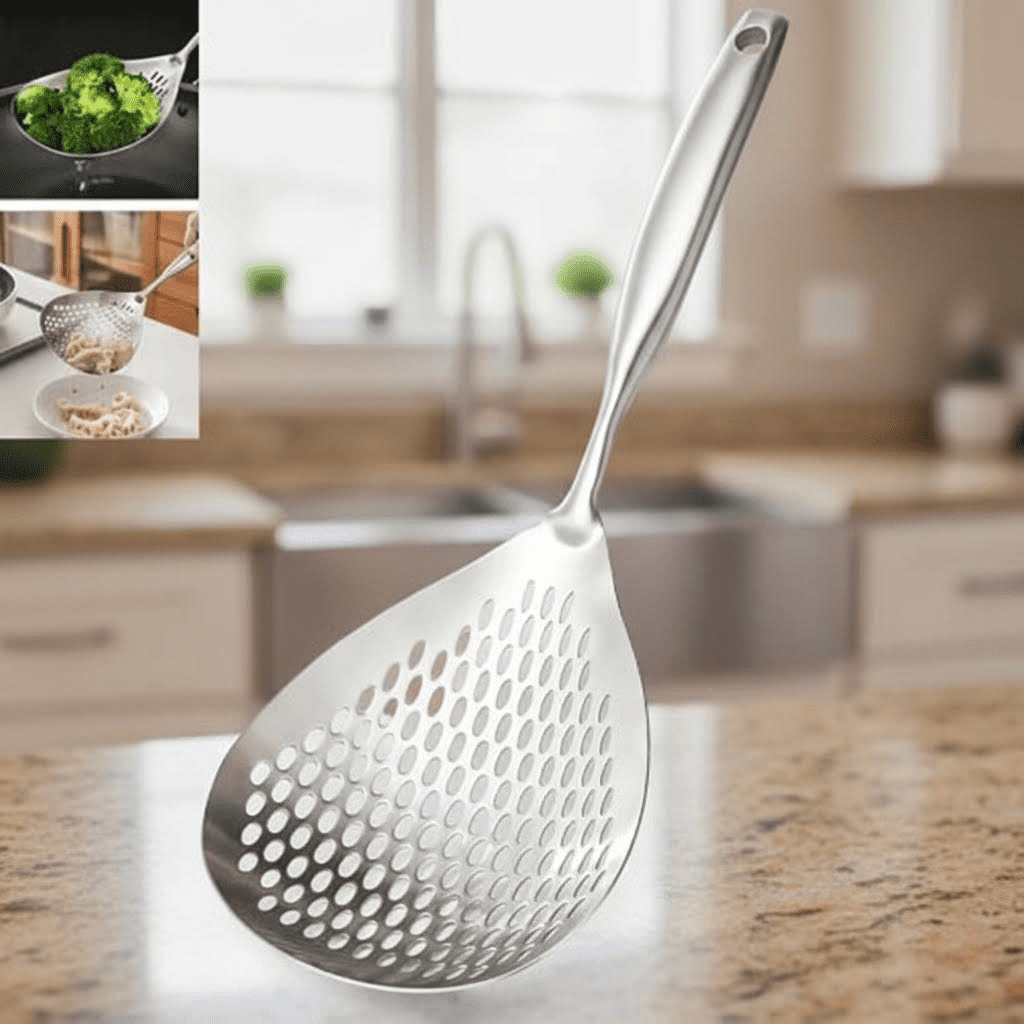 Large Slotted Skimmer Spoon, 304 Stainless Steel Spider Strainer for ...