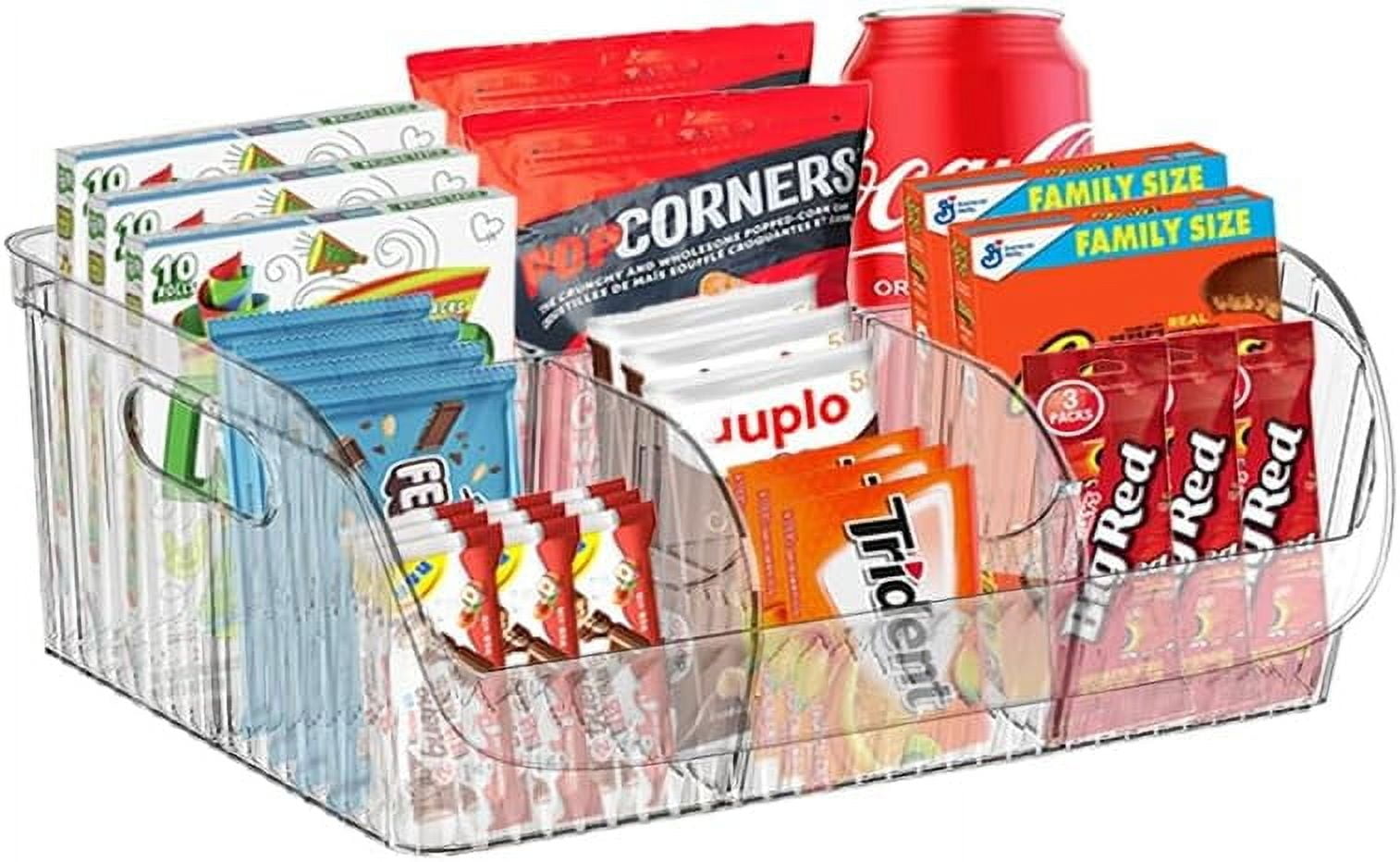 Large Snack Organizer for Countertop, Clear Plastic Pantry Organizer ...