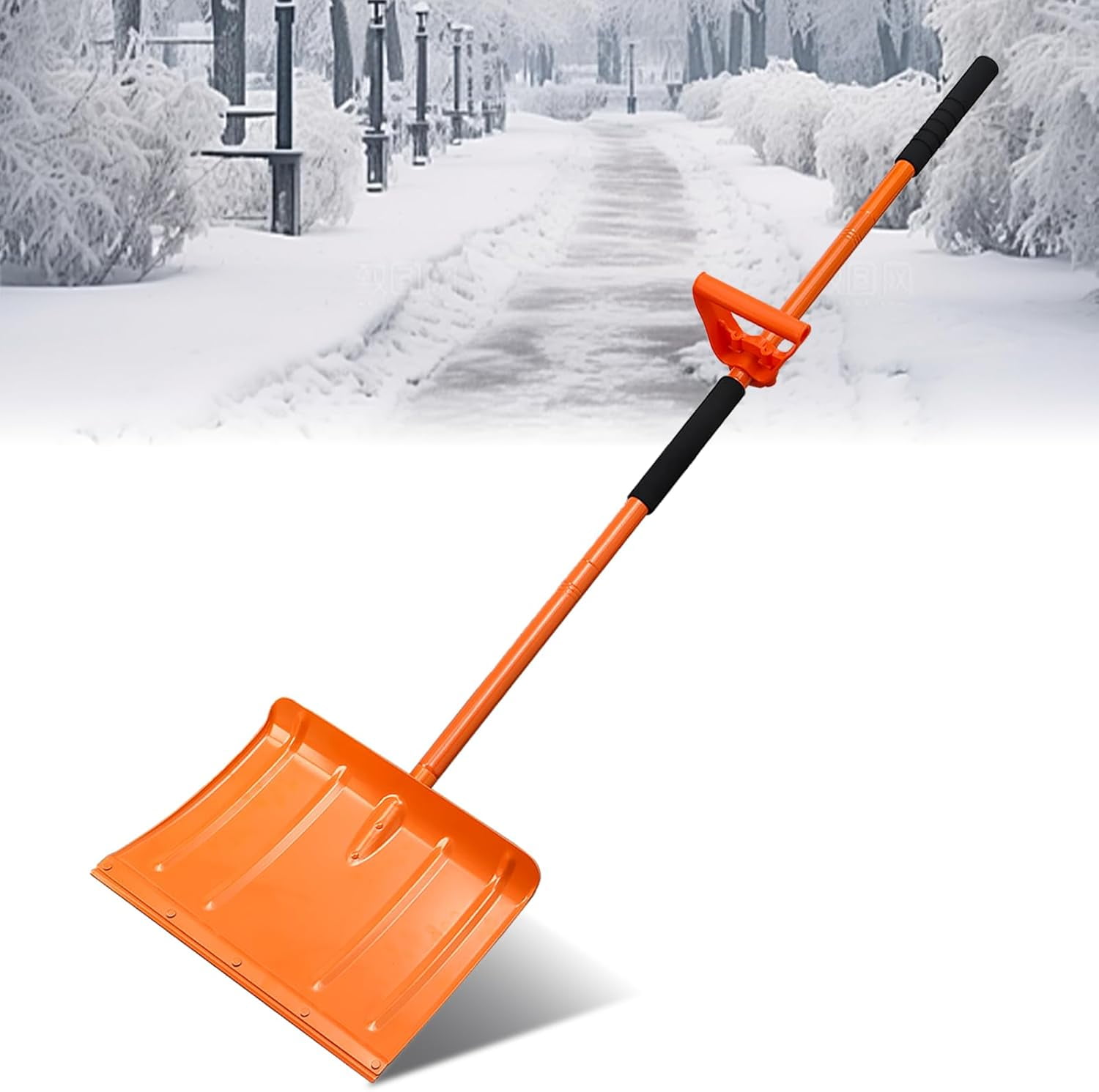 Large Snow Shovel, 67 Inch Snow Shovel for Driveway with Heavy Duty ...