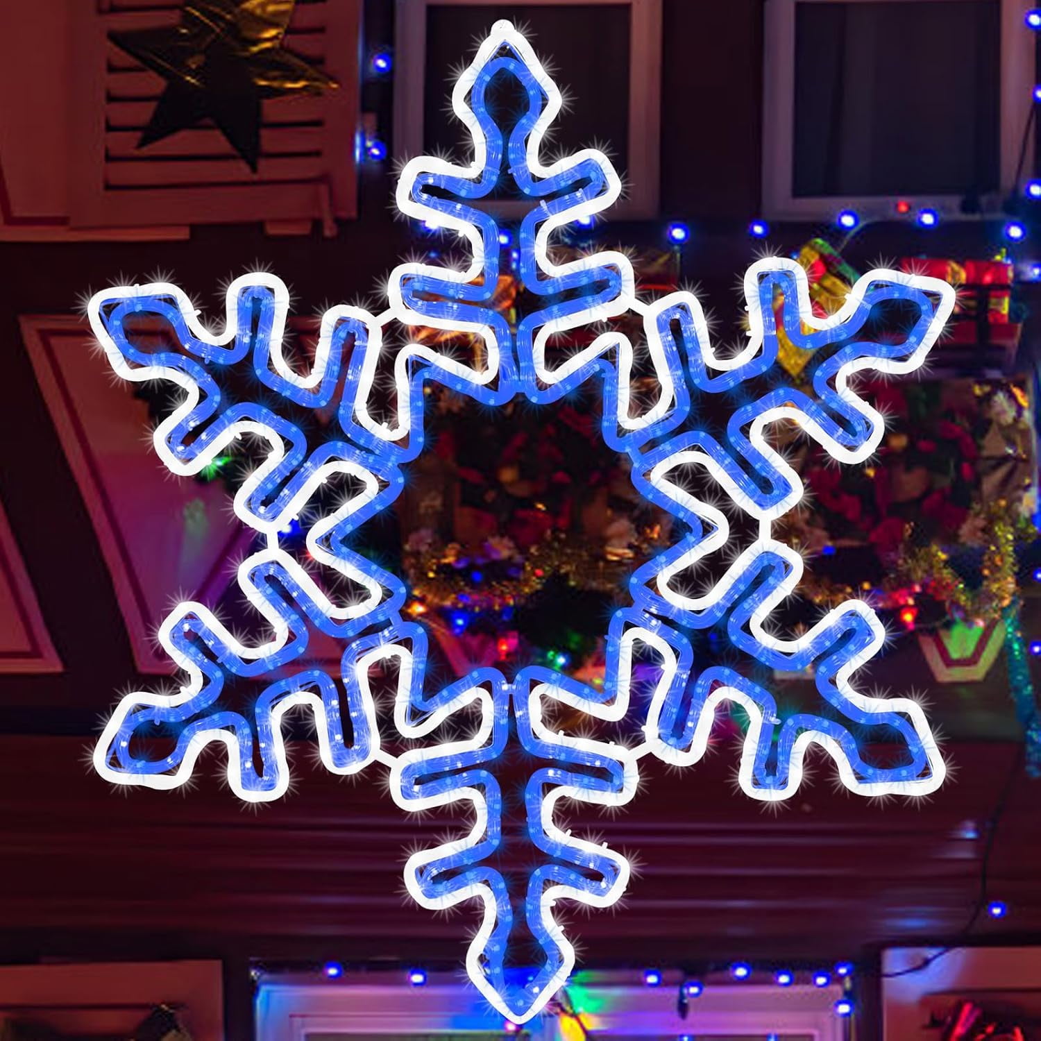 Large Snowflake Decorations, Outdoor Lighted Snowflake, Yard & Porch ...