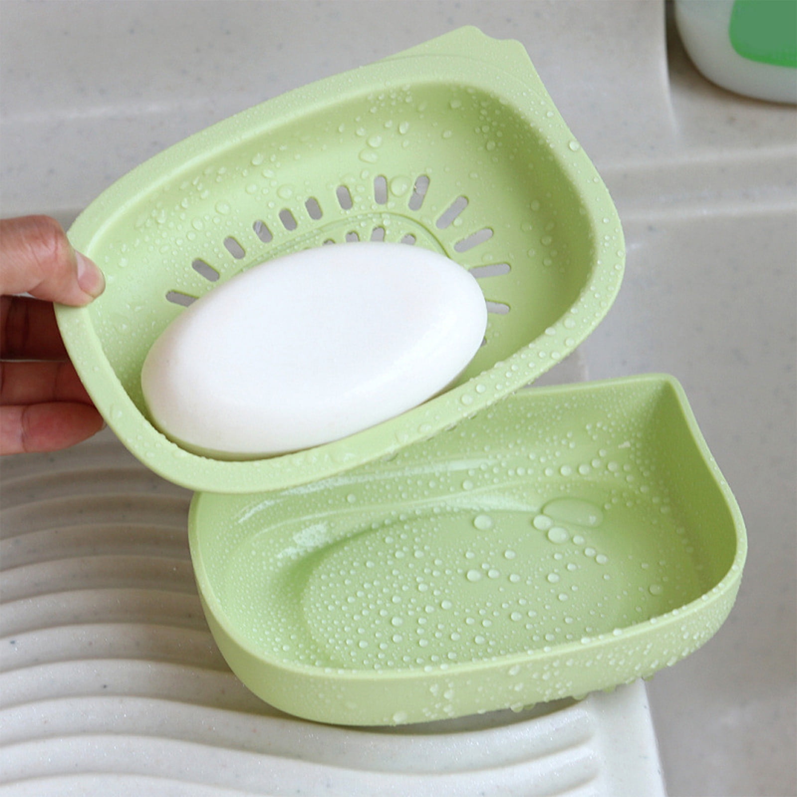 Large Soap Box with Drainage Holes, Double Layer Soap Tray Holder for ...