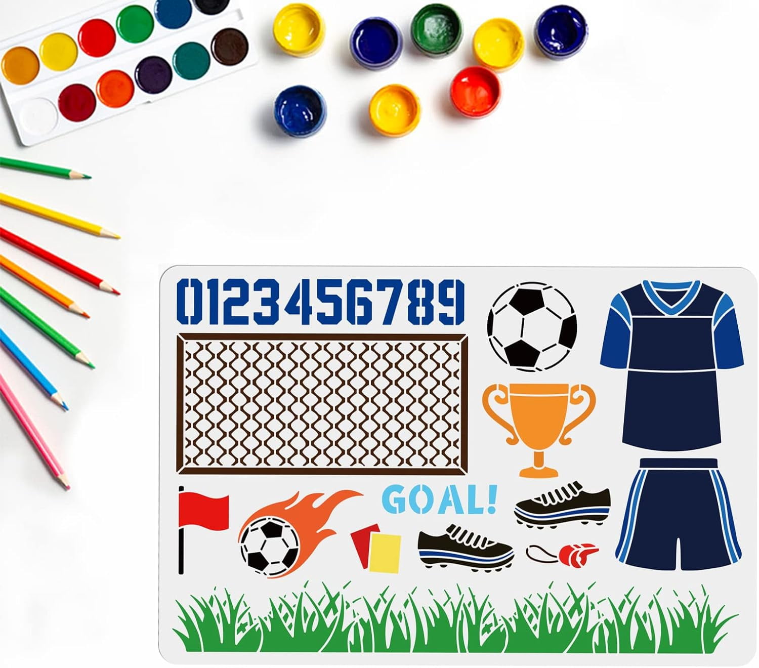 Large Soccer Stencil Soccer Ball Stencil Template 23.6×15.7inch 0-9 ...