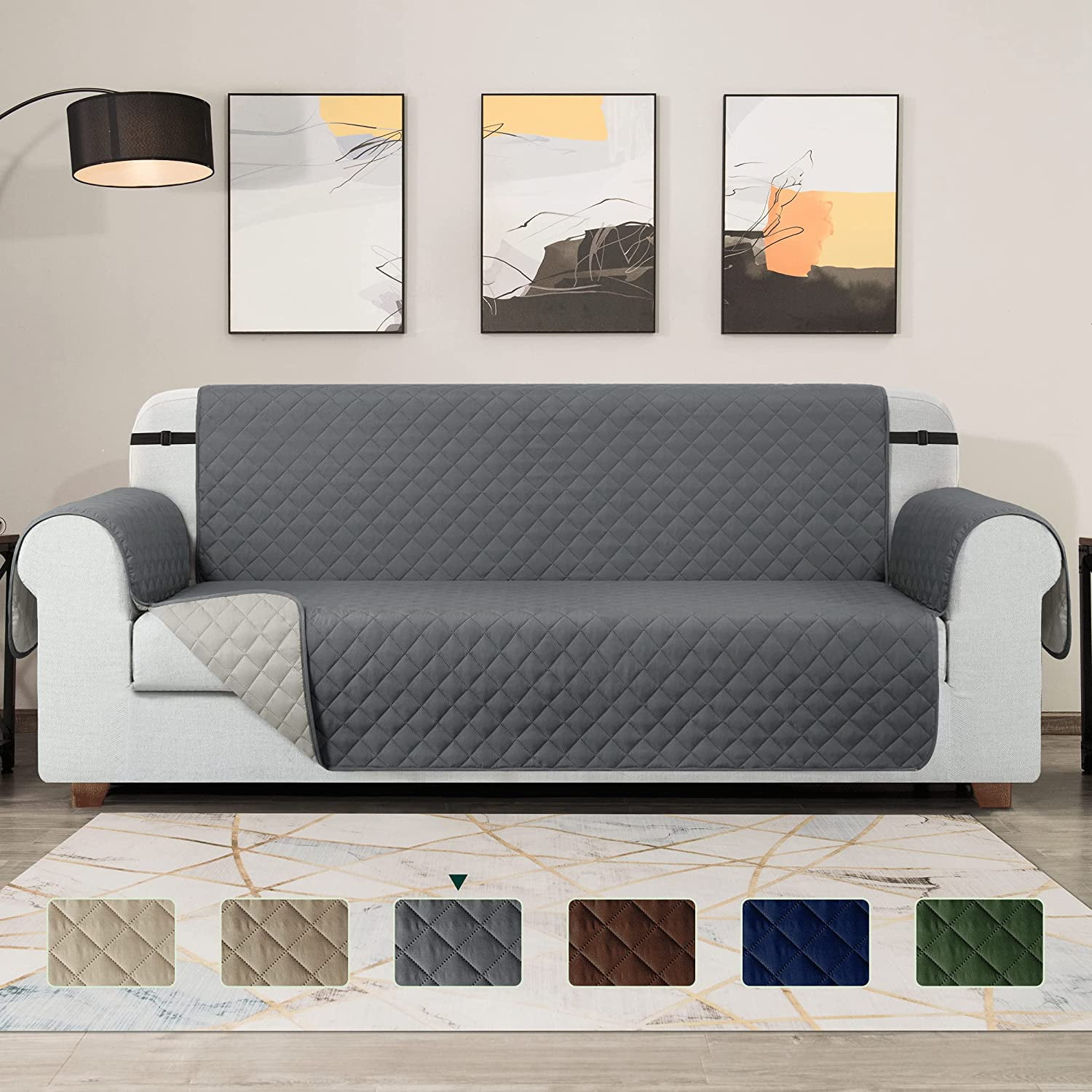 Universal Anti-Slip XL Sofa Cover, Elastic Strap, Furniture Protector ...