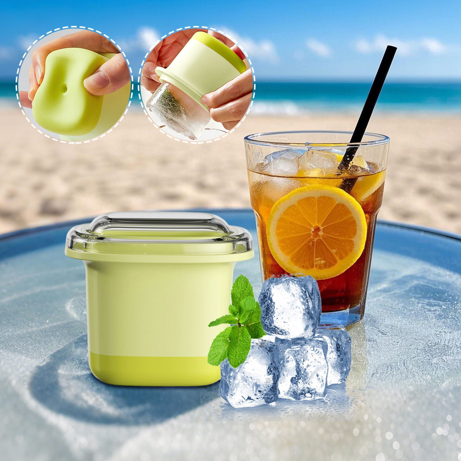 Large Soft Bottom Ice Cube Tray for Whiskey & Cocktails - Durable Food ...