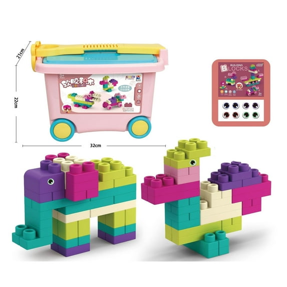 Large Soft Rubber Building Block Sets With Storage Box Educational Toys ...