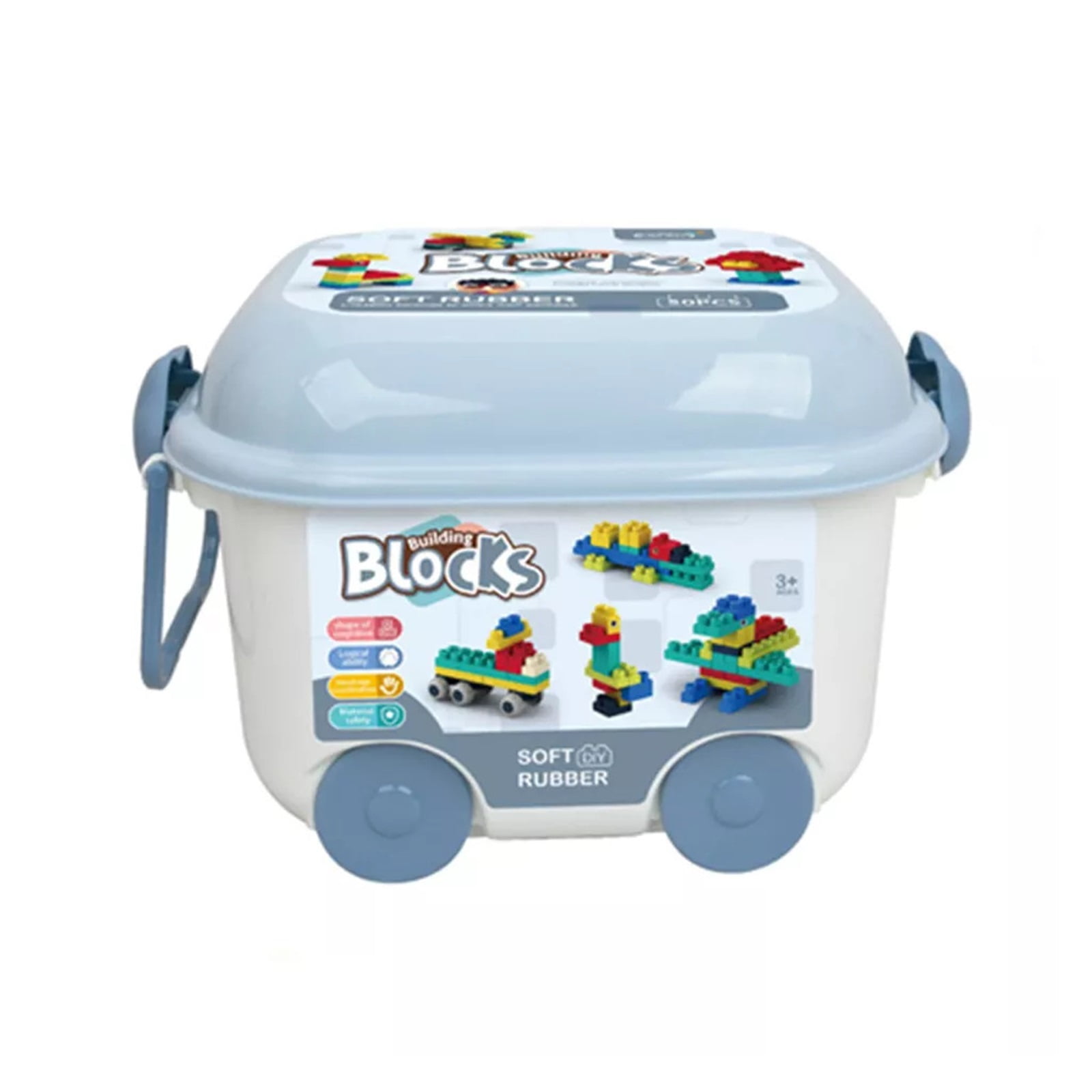 Large Soft Rubber Building Block Sets With Storage Box Educational Toys ...