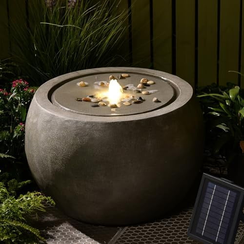 Large Solar Water Fountain Outdoor Garden Bubbler Water Feature Outdoor ...