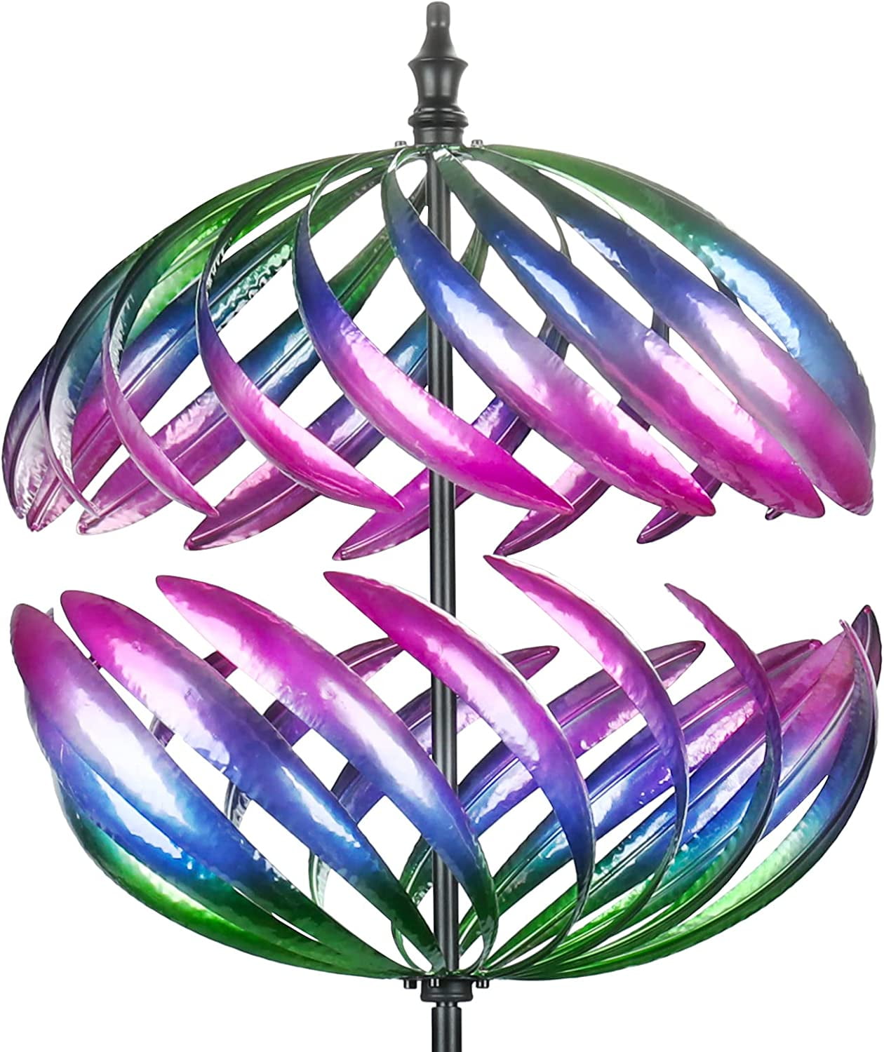 Large Solar Wind Spinner LED Lighting Solar Powered Glass Ball with ...