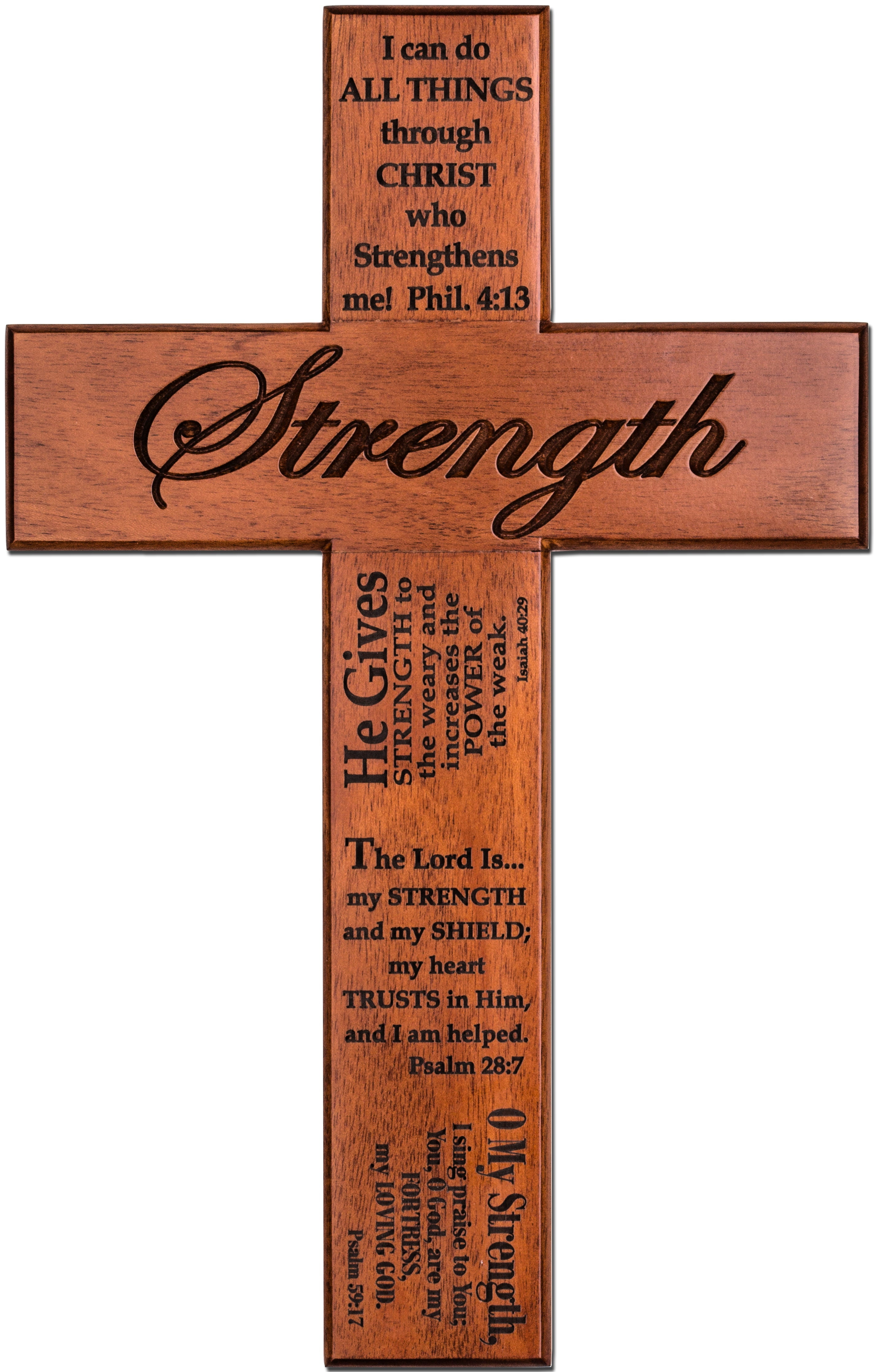 Large Solid Mahogany Faith Bible Verse Cross - Walmart.com