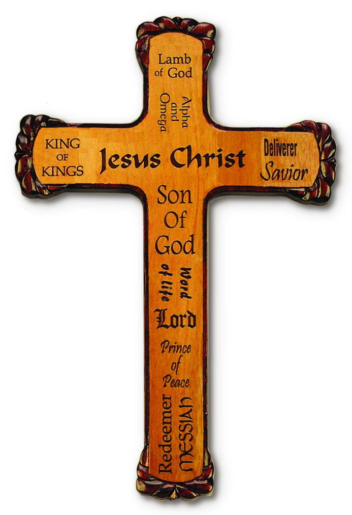Large Solid Mahogany Names of Jesus Cross - Walmart.com