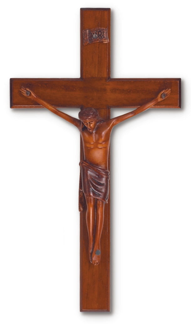 Large Solid Mahogany Wall Crucifix - Walmart.com
