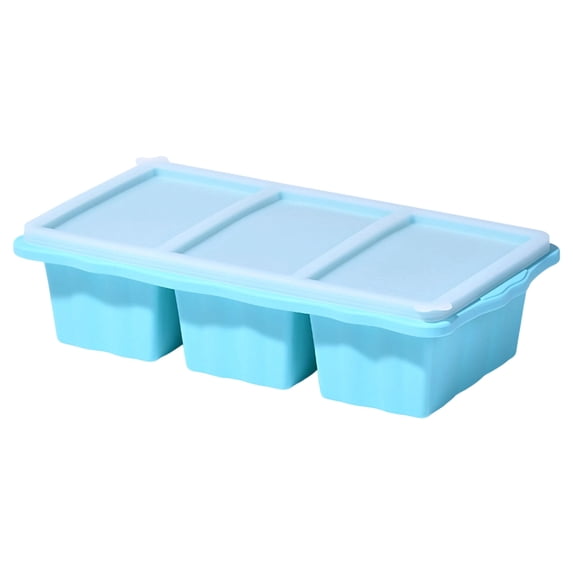 Large Soup Freezer Tray, Silicone Freezer Mould with Lid, 3 Compartment ...