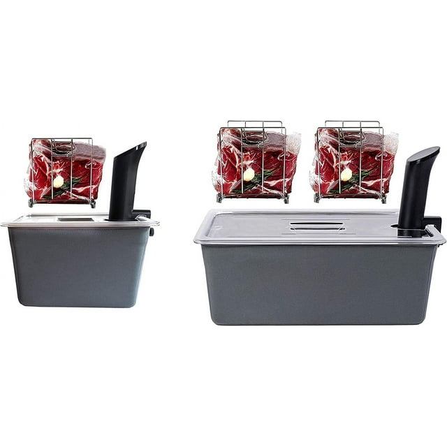 Large Sous Vide Container 26 Quarts with Lid, 2 Sous Vide Racks & Insulating Sleeve | Neoprene ...