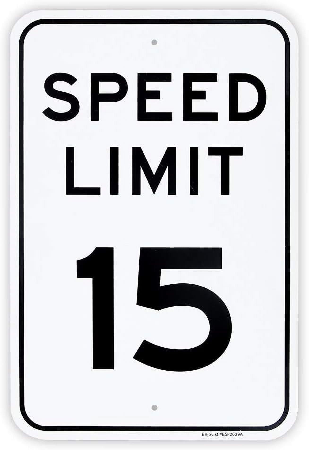 Large Speed Limit 15 MPH Sign, 16"x 12" .04" Aluminum Reflective Sign ...