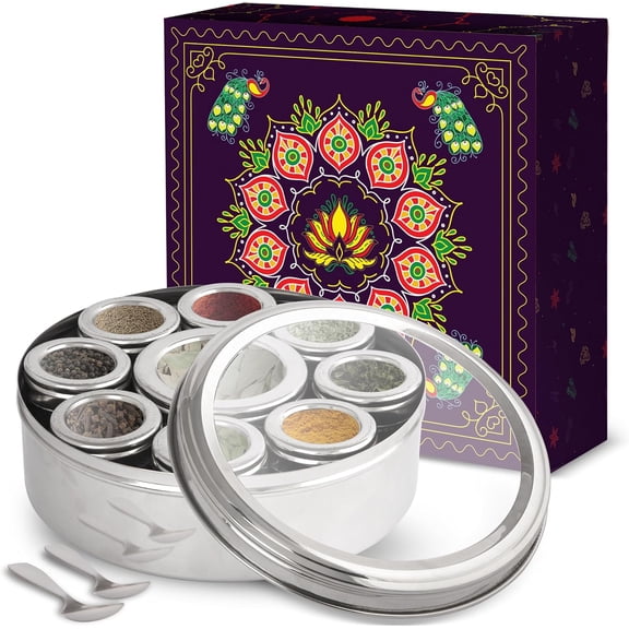 Indian Spice Storage Boxes for Kitchen Organization and Gifts