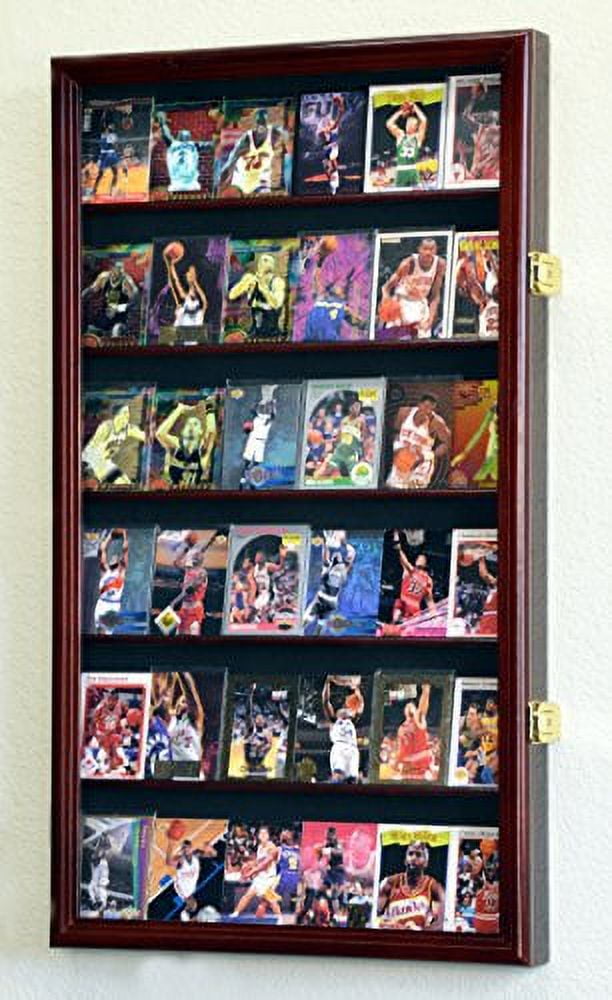 Large Sport / Collectible Card Display Case Cabinet Holder w/ Glass ...