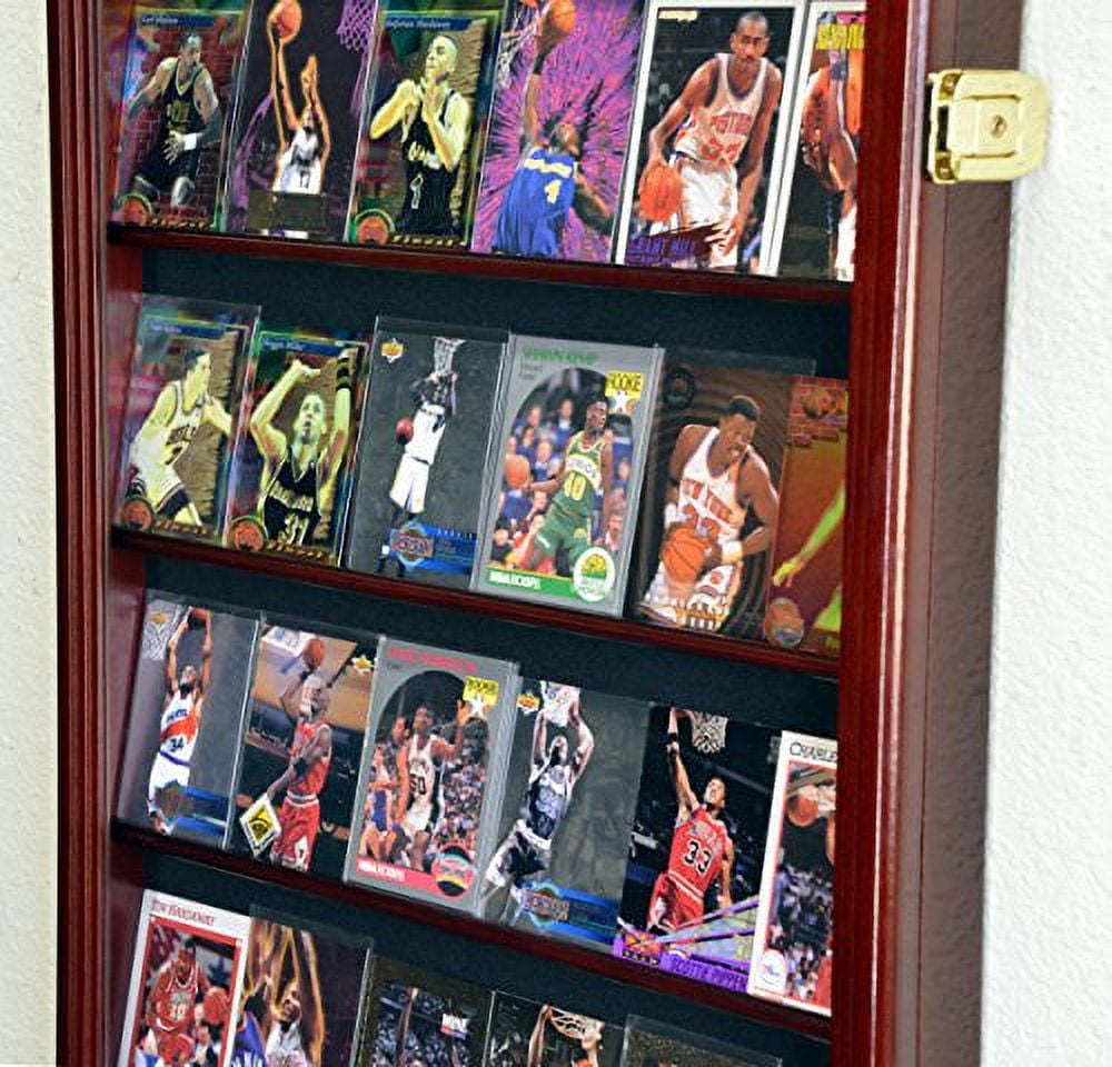 Large Sport / Collectible Card Display Case Cabinet Holder w/ Glass ...