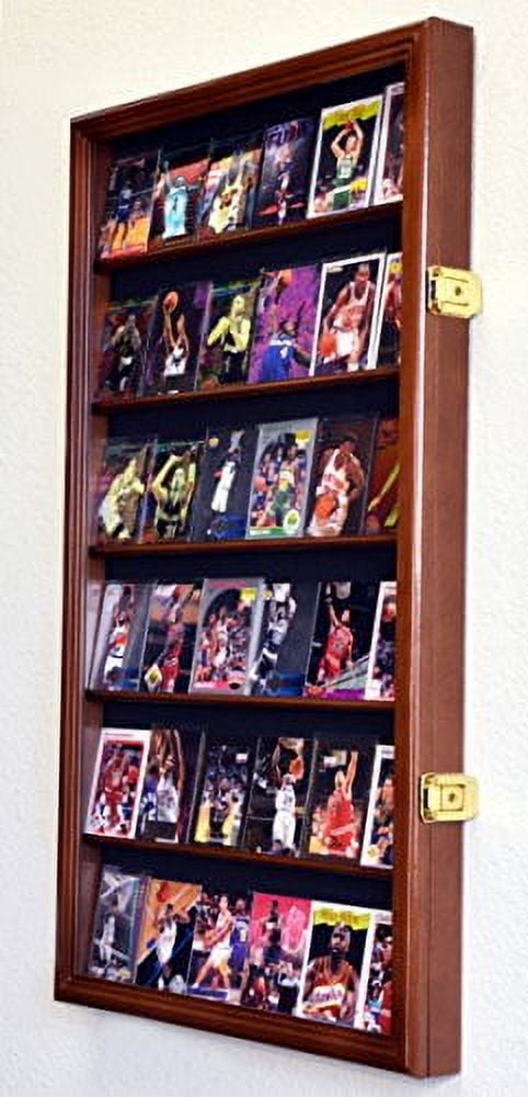 Large Sport / Collectible Card Display Case Cabinet Holder w/ Glass ...